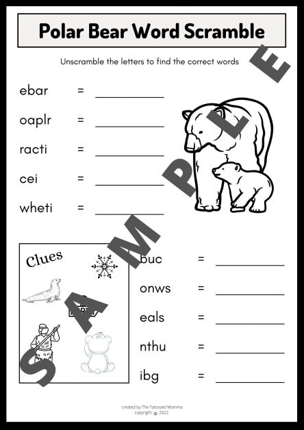 Polar Bear Day Family Activity Pack - free printables